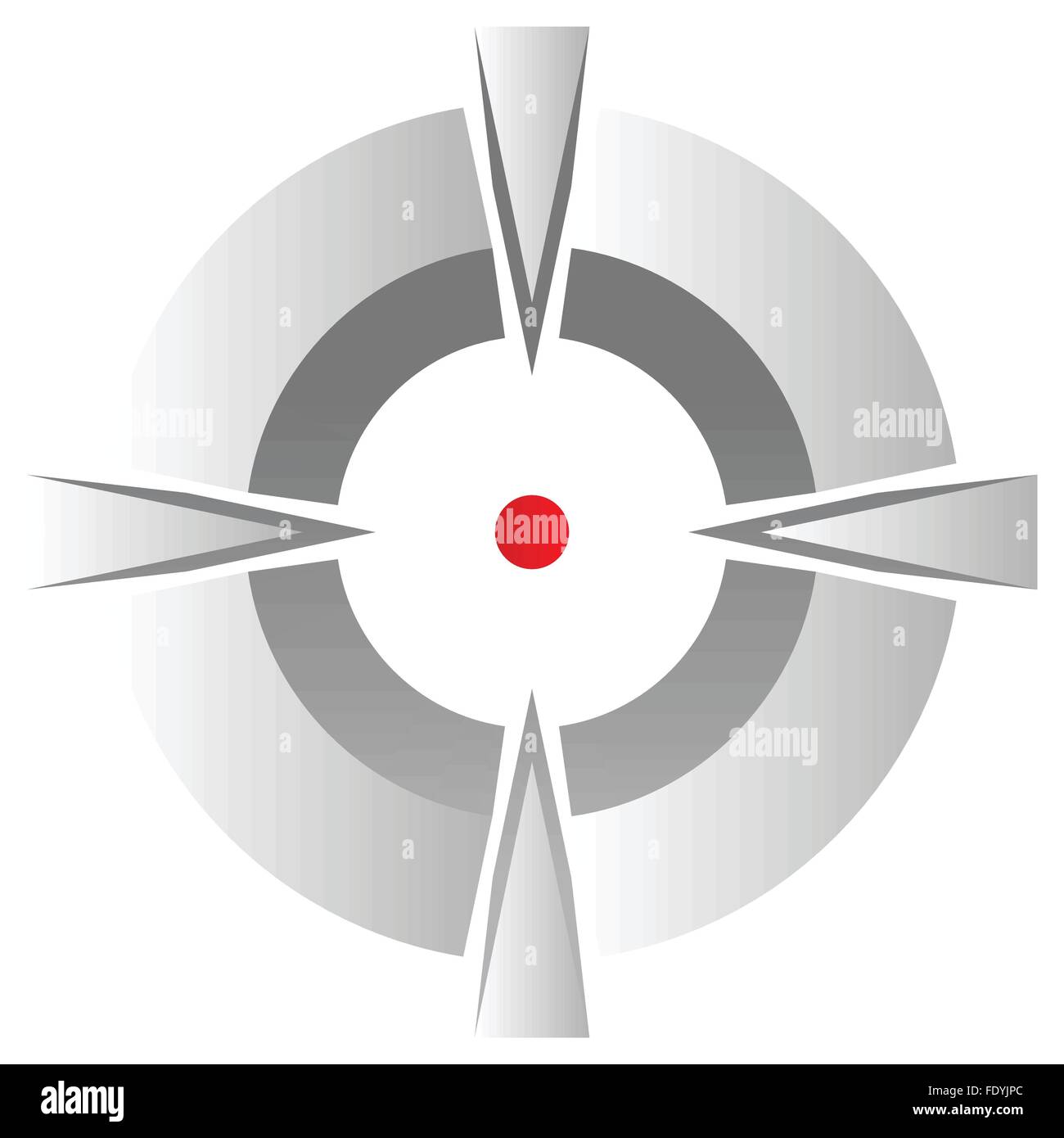 Cross hair, target mark symbol with red dot isolated on white Stock ...