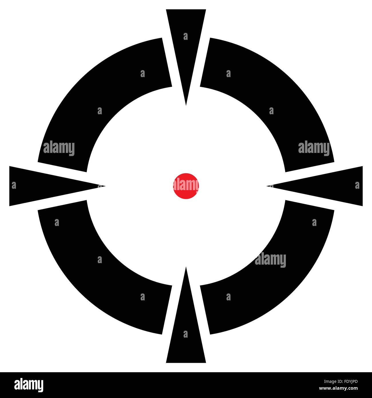 Cross hair, target mark symbol with red dot isolated on white Stock ...