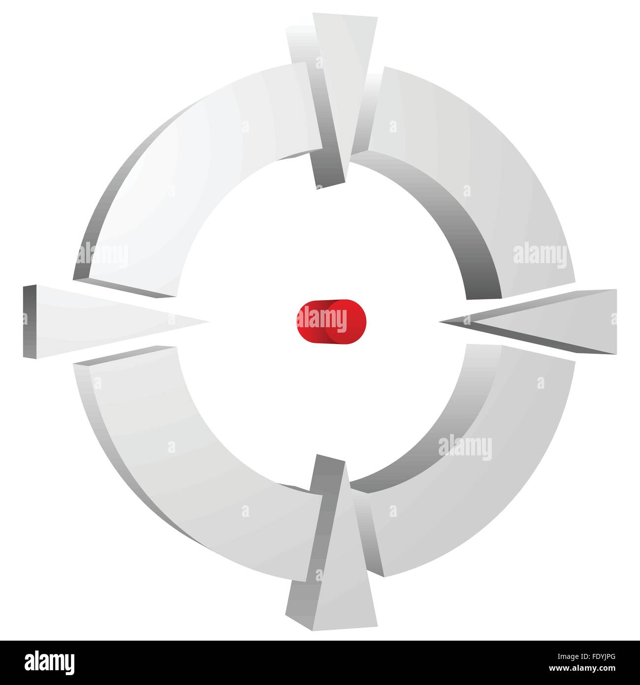 Cross hair, target mark symbol with red dot isolated on white Stock ...