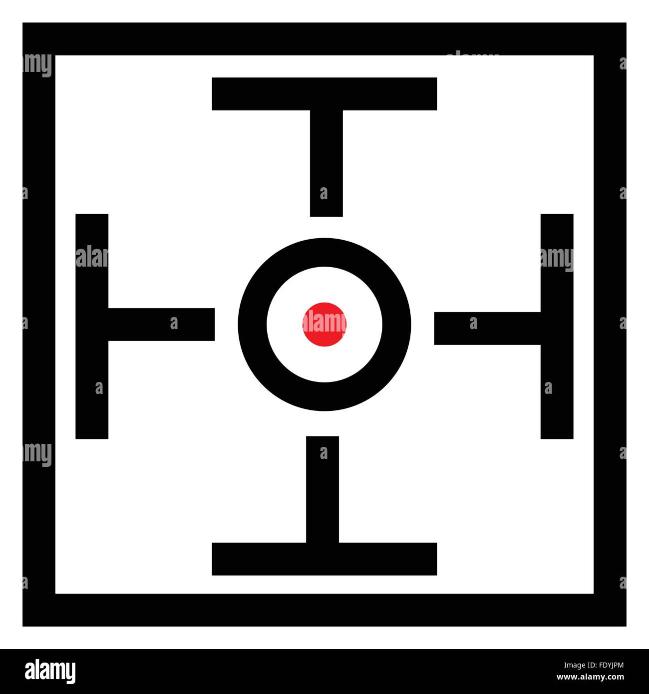 Cross hair, target mark symbol with red dot isolated on white Stock ...