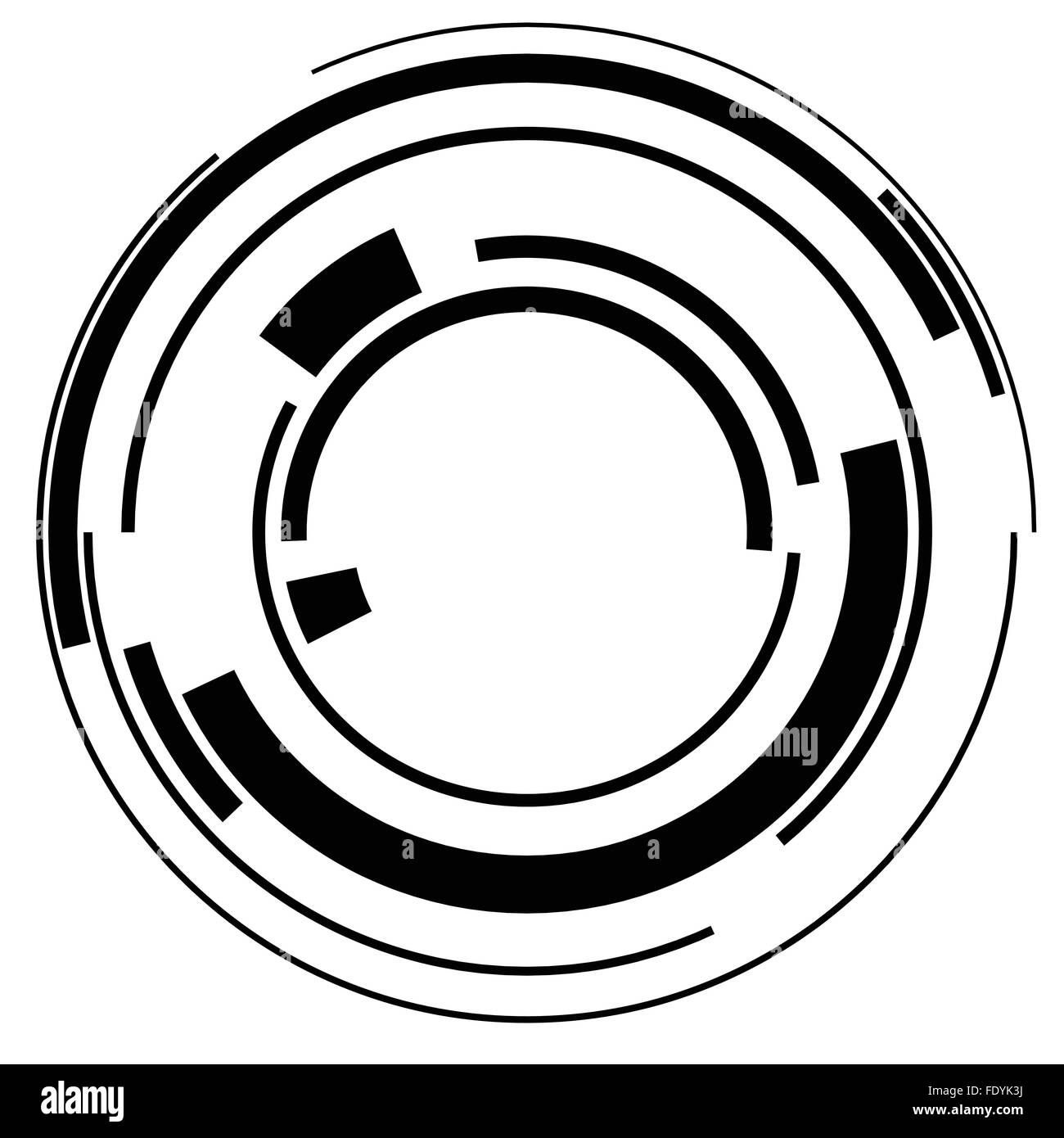 Abstract hi-tech segmented geometric circle shape isolated on white ...