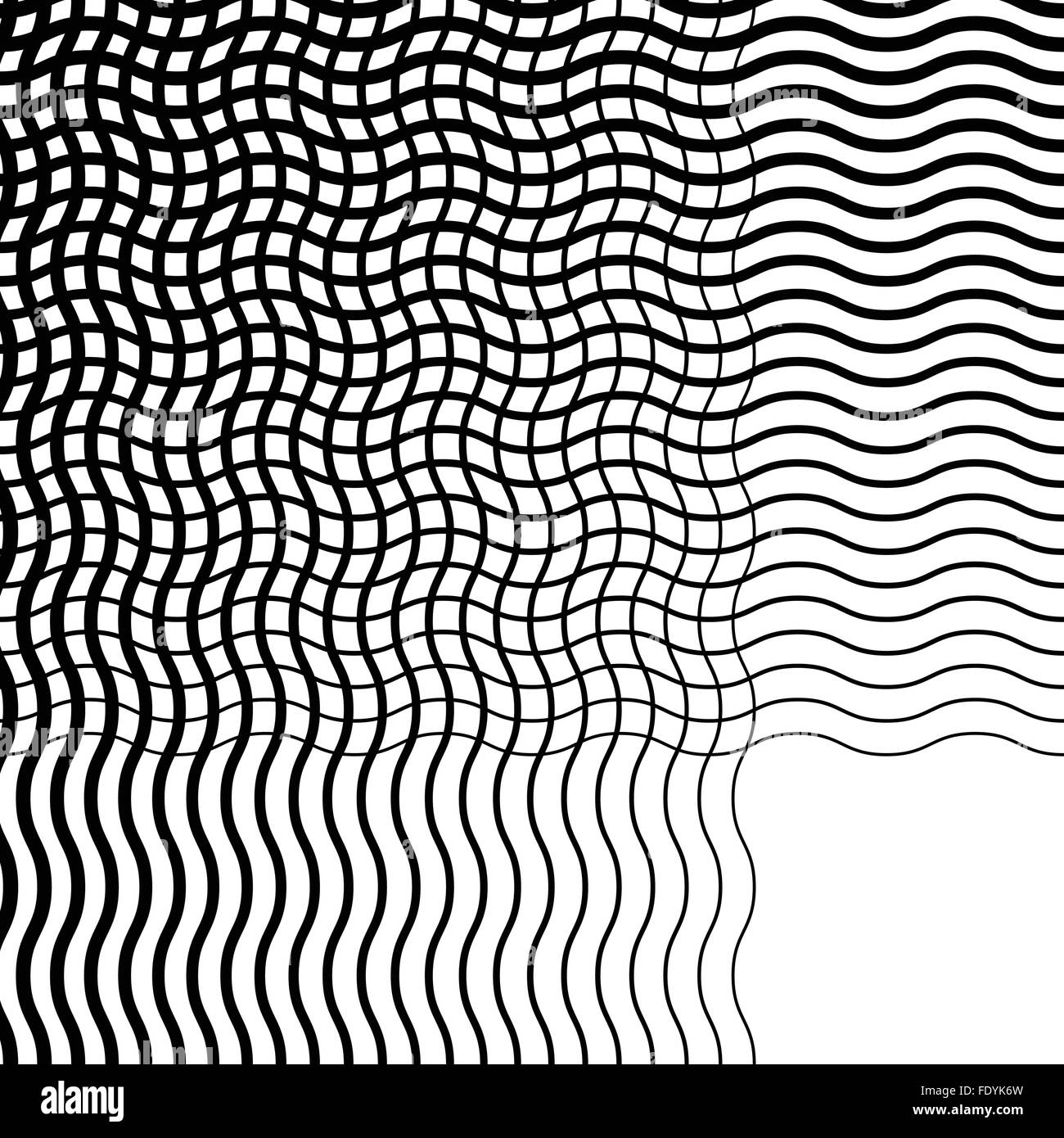 Intersecting wavy lines pattern / texture. Editable vector art Stock ...