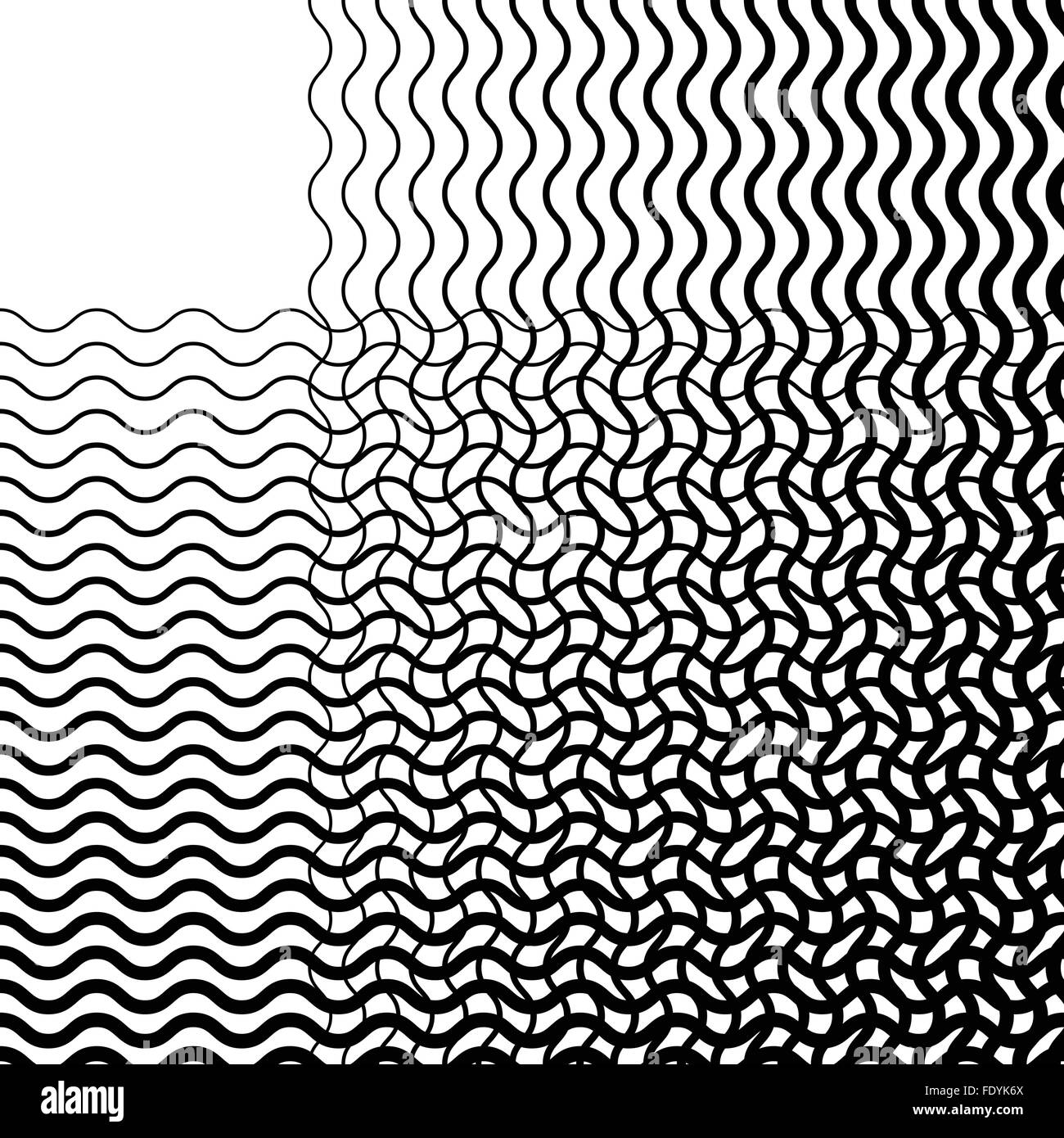 Intersecting wavy lines pattern / texture. Editable vector art Stock ...