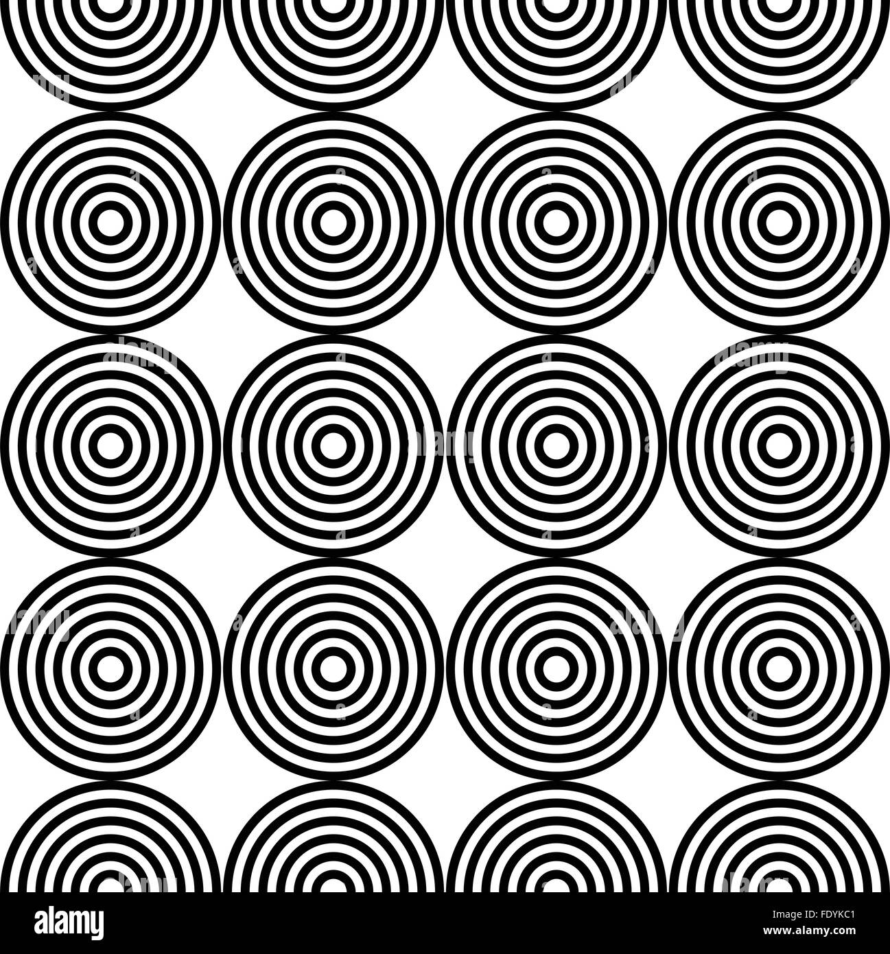 Abstract Monochrome Pattern With Concentric Circles Seamlessly Repeatable Stock Vector Image