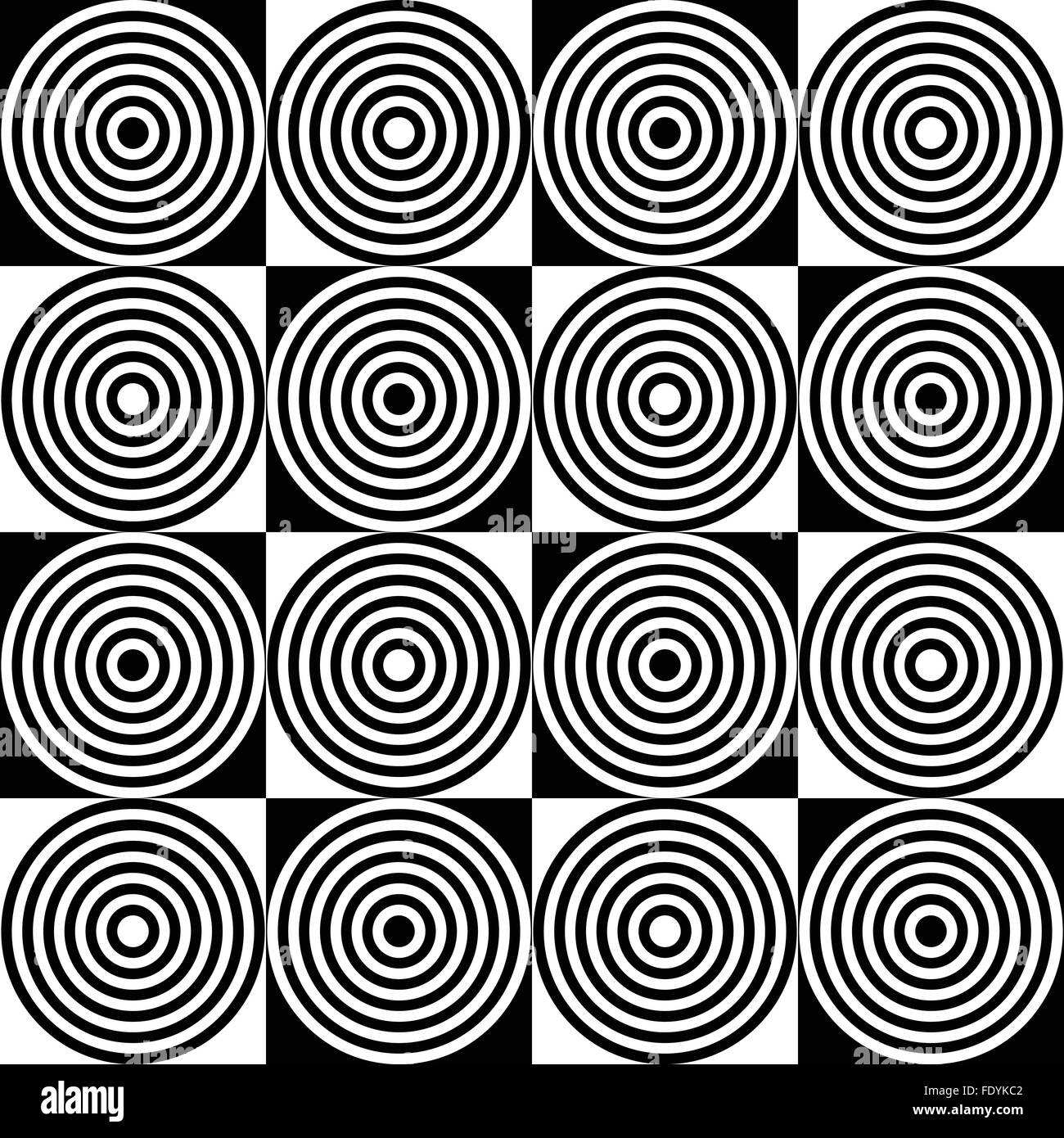 Abstract Monochrome Pattern With Concentric Circles Seamlessly Repeatable Stock Vector Image