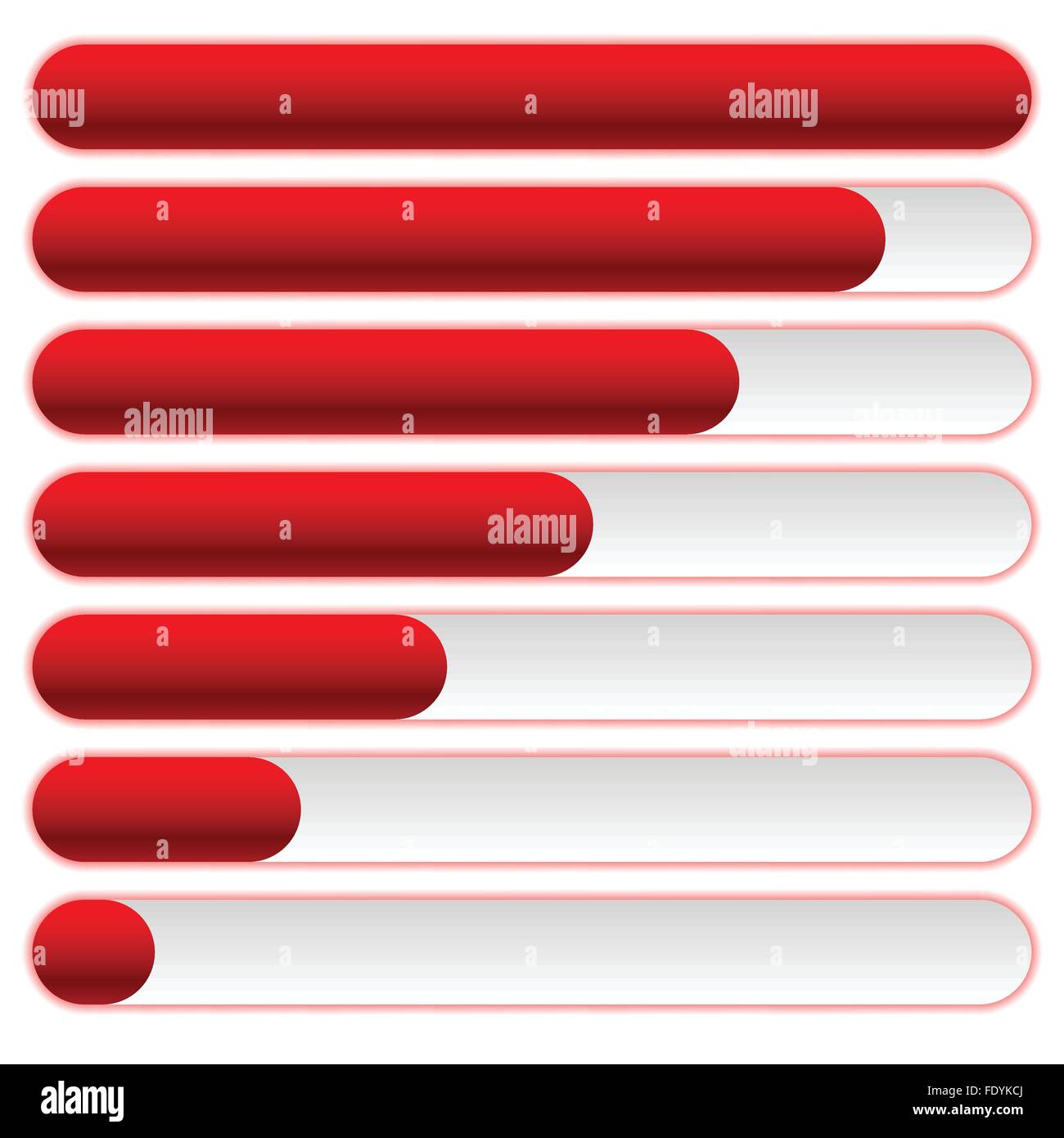 Progress, loading bars in sequence with vector outer glow effect Stock ...