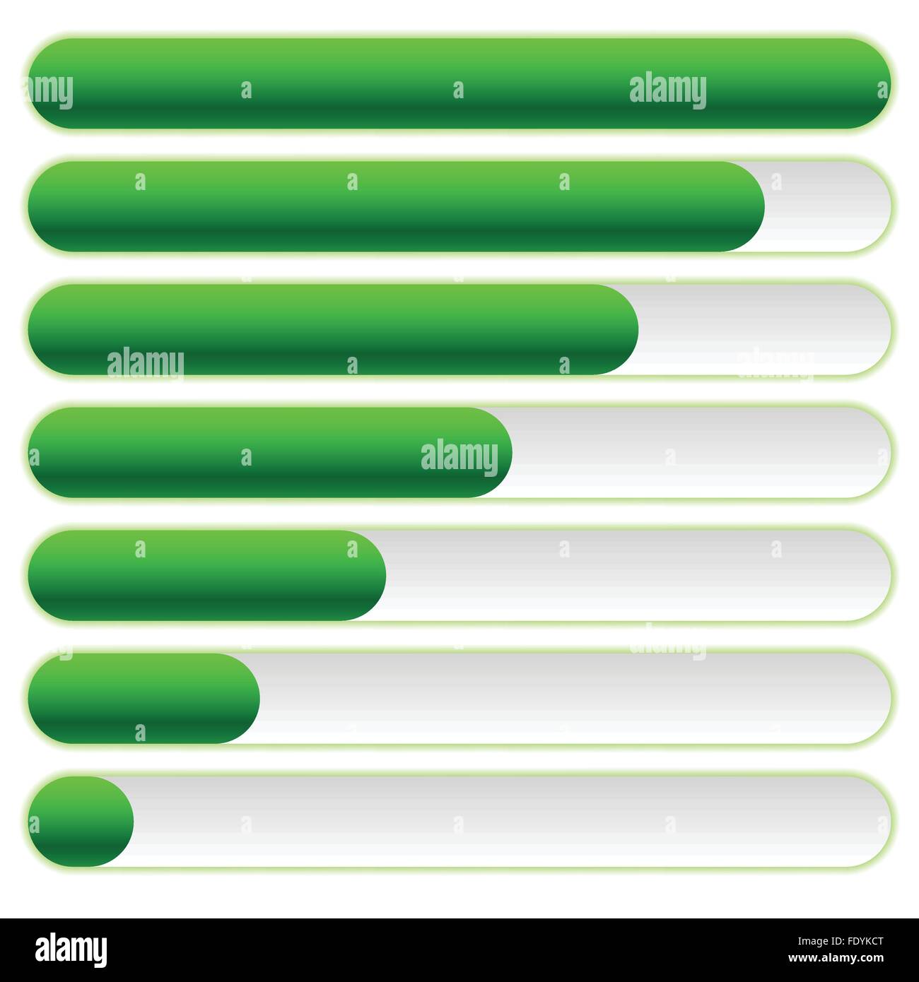 Progress, loading bars in sequence with vector outer glow effect Stock ...