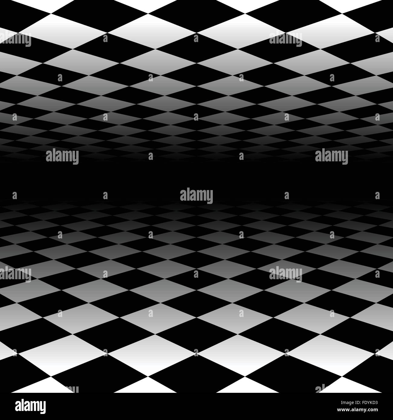 Vanishing checkered surface. 3d surface in perspective. Vector ...
