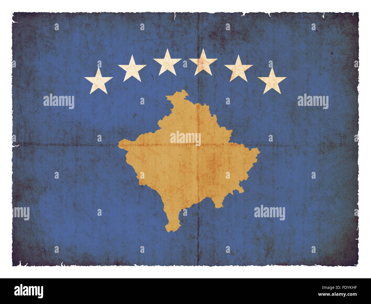 National Flag of Kosovo created in grunge style Stock Photo - Alamy