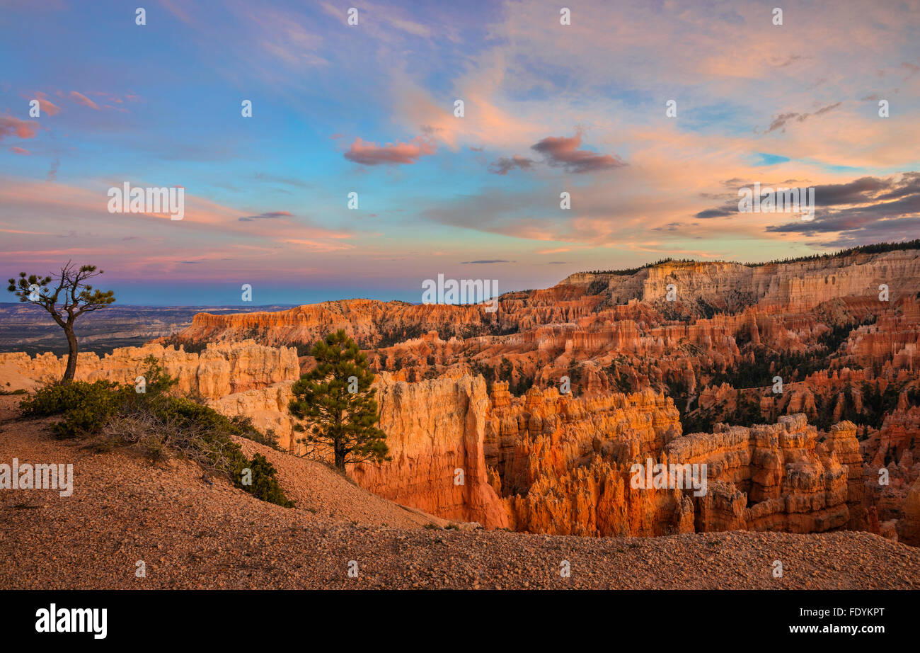 Bryce Canyon National Park, UT: Sunset clouds over the Bryce Canyon ...