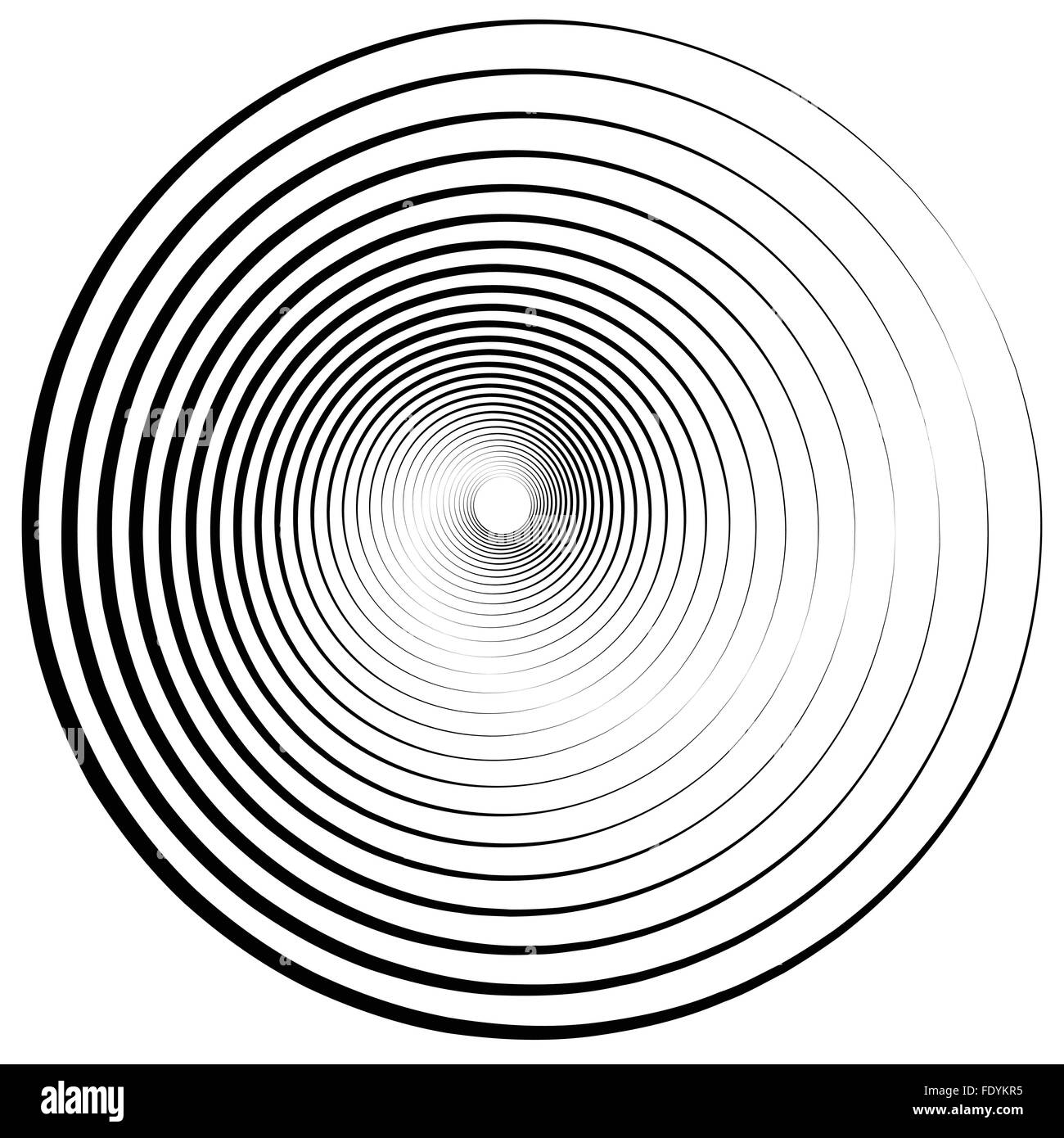 Radiating, concentric circles abstract monochrome vector graphic Stock ...