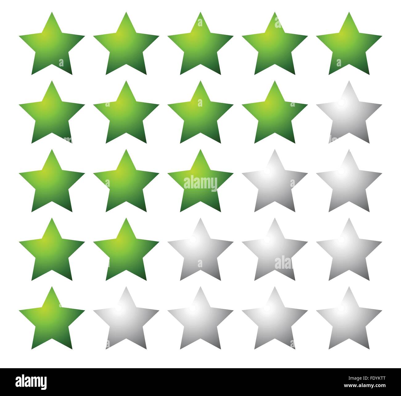 Set of 5 star rating elements starting from 1 star Stock Vector Image ...