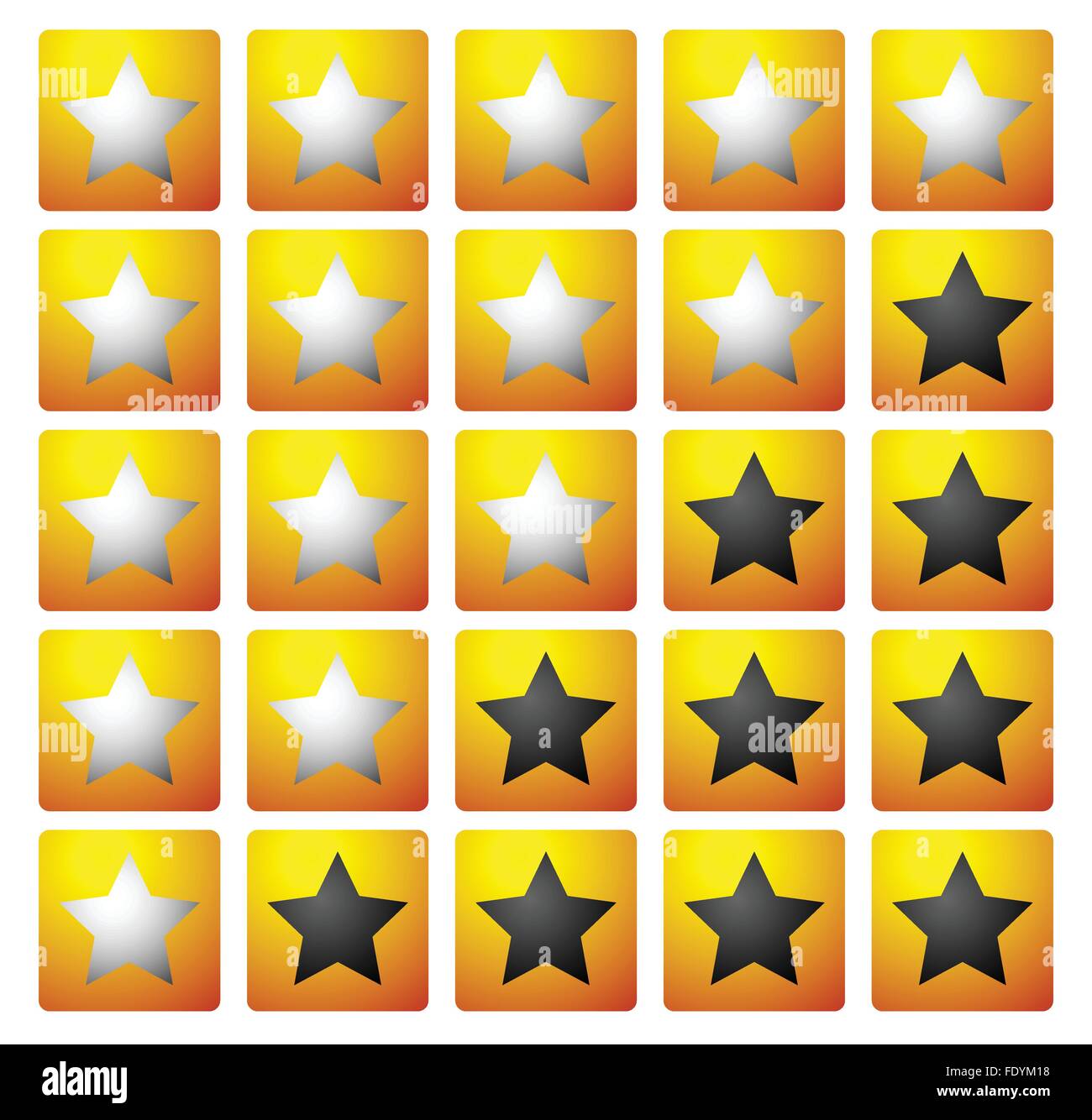Set of 5 star rating elements starting from 1 star Stock Vector Image ...