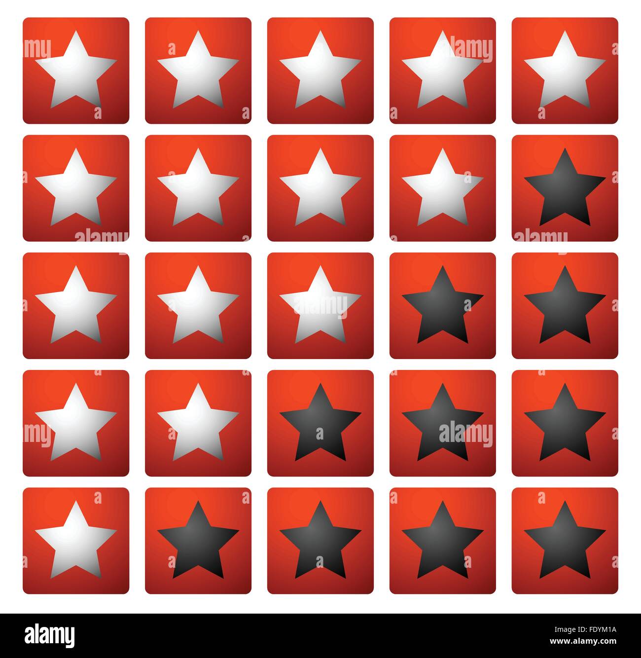 Set of 5 star rating elements starting from 1 star Stock Vector Image ...