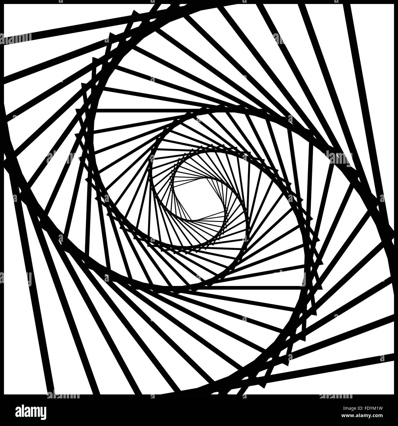 Inward rotating, spirally squares abstract monochrome background Stock Vector Image & Art - Alamy