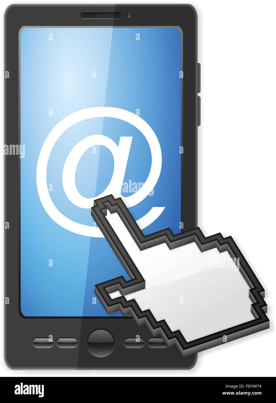 Phone, cursor and email symbol on a white background Stock Vector Image ...