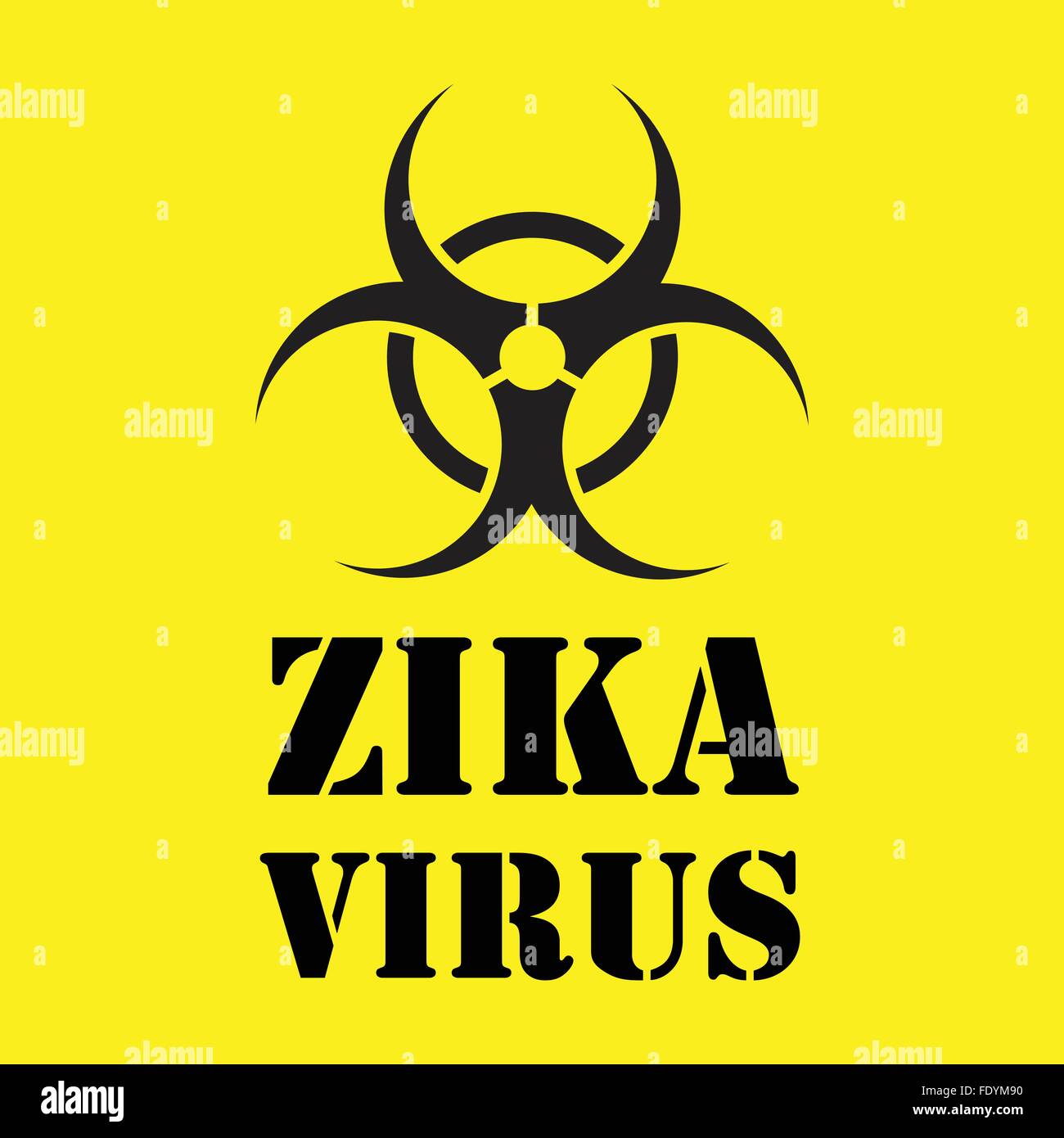 [EPS10] warning zika virus sign on yellow background Stock Vector Image ...