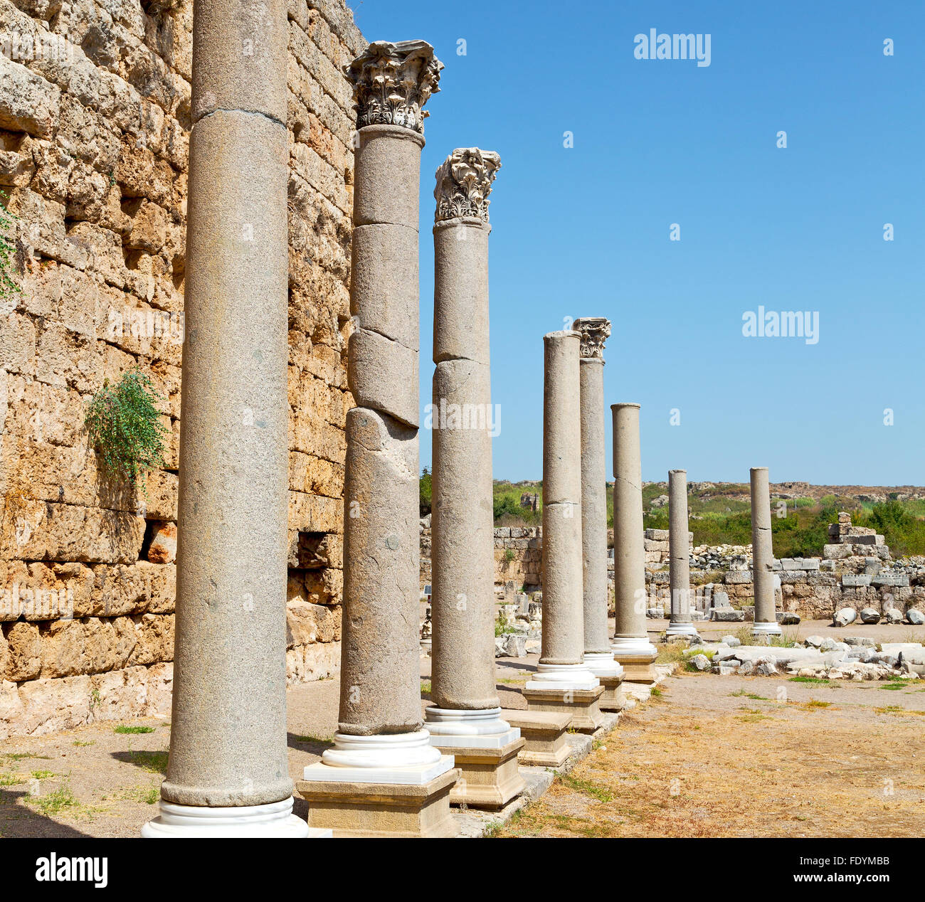 old construction in asia turkey the column and the roman temple Stock ...