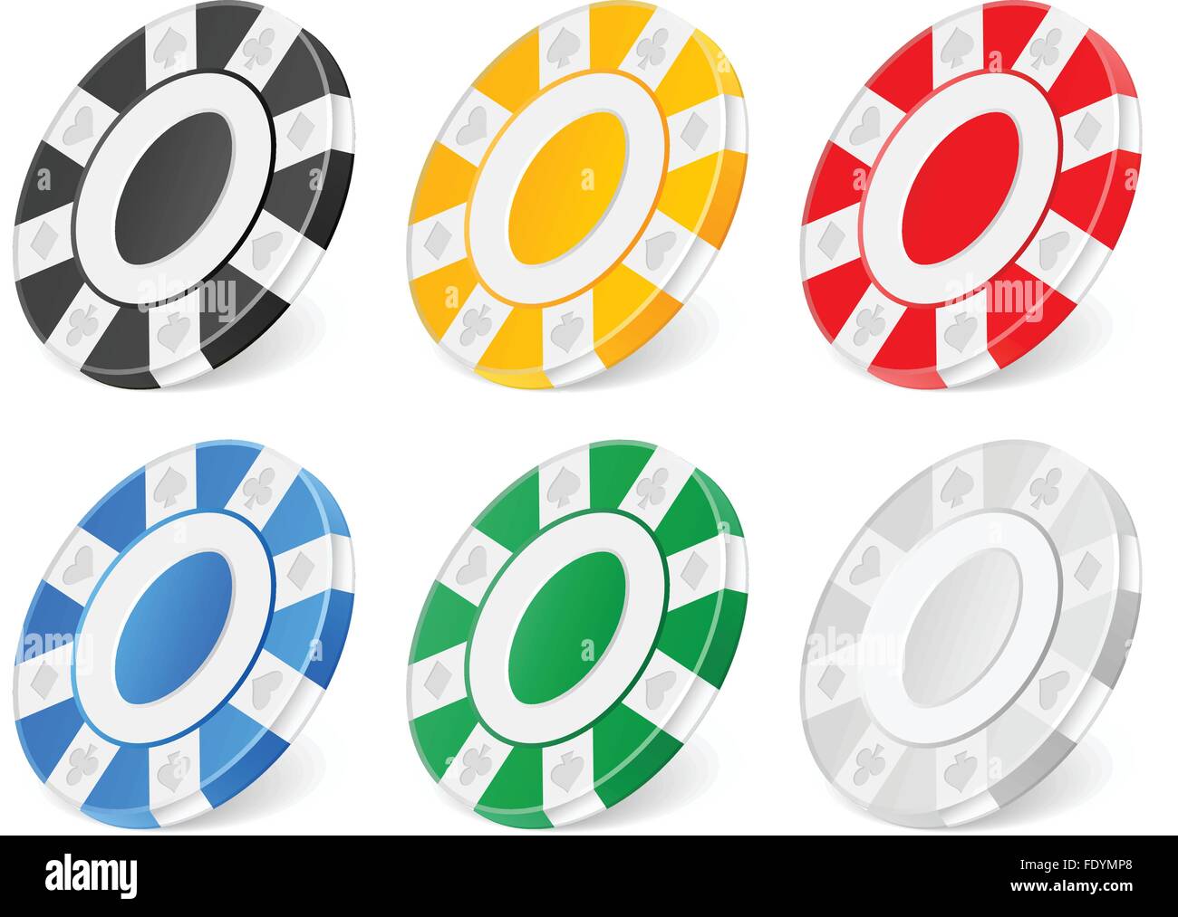 Casino chips set on white background. Vector illustration Stock Vector ...