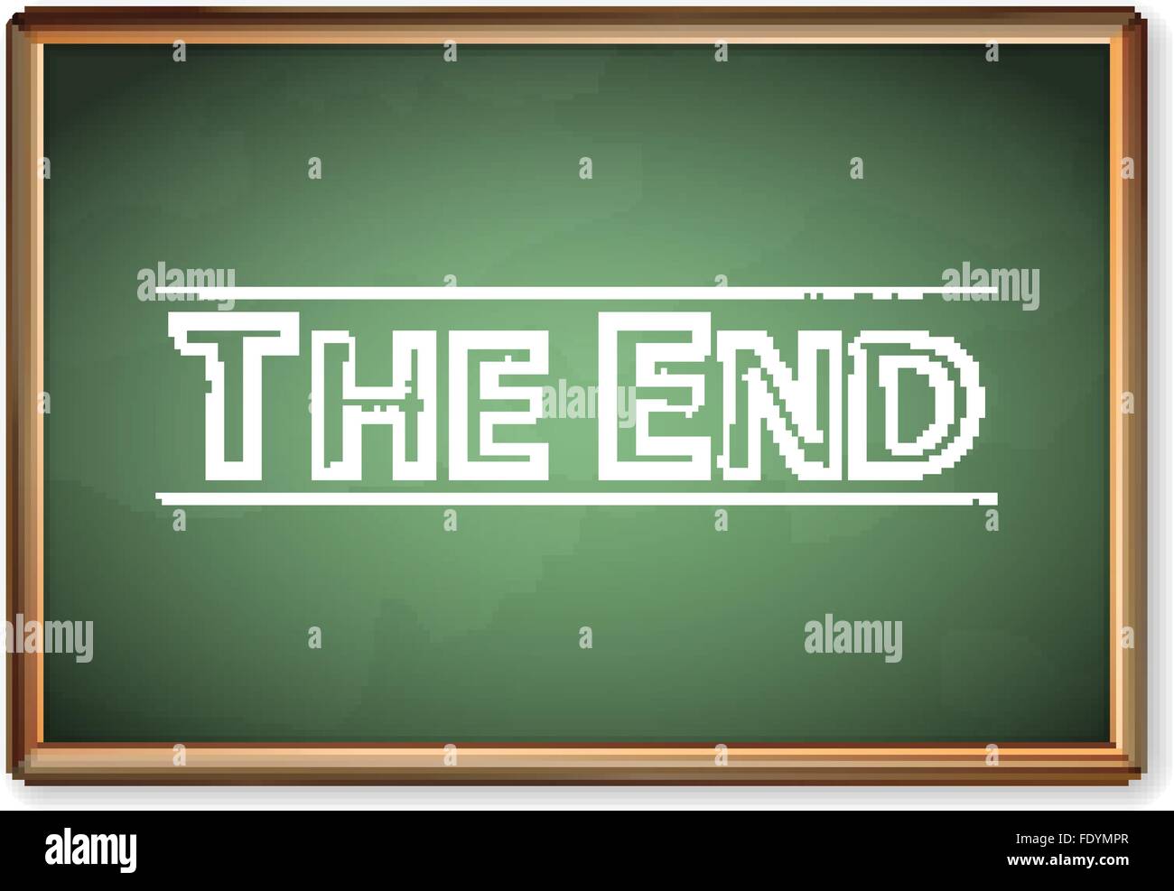 Blackboard the end on a white background. Vector illustration Stock ...