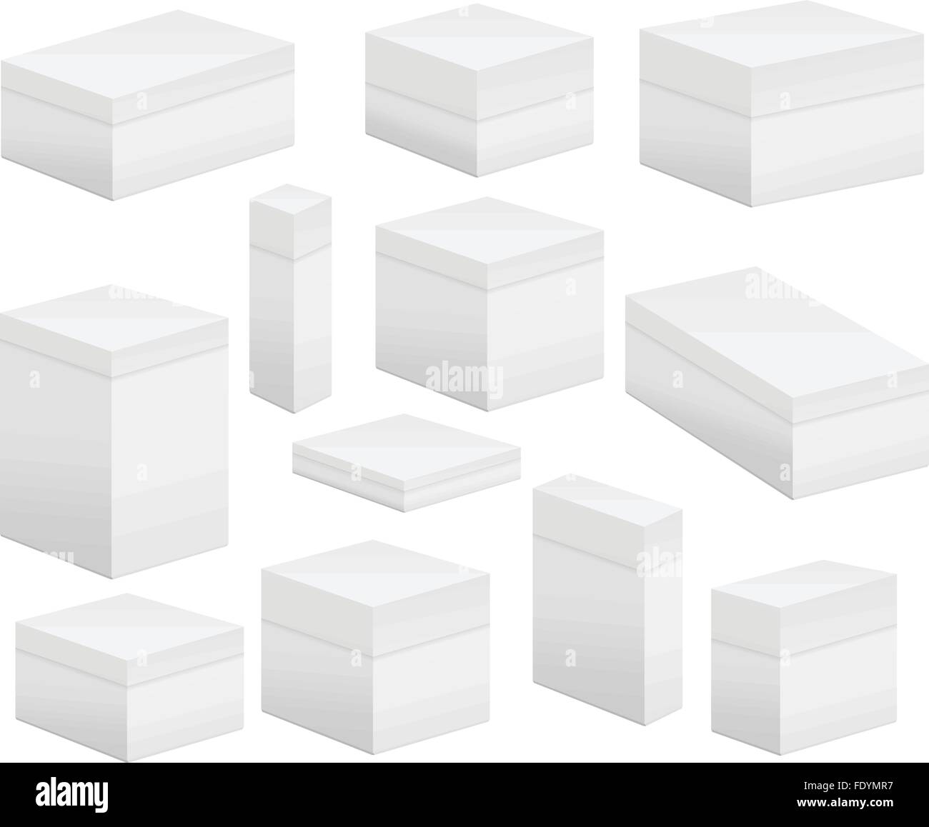 Paper box set on white background. Vector illustration Stock Vector ...
