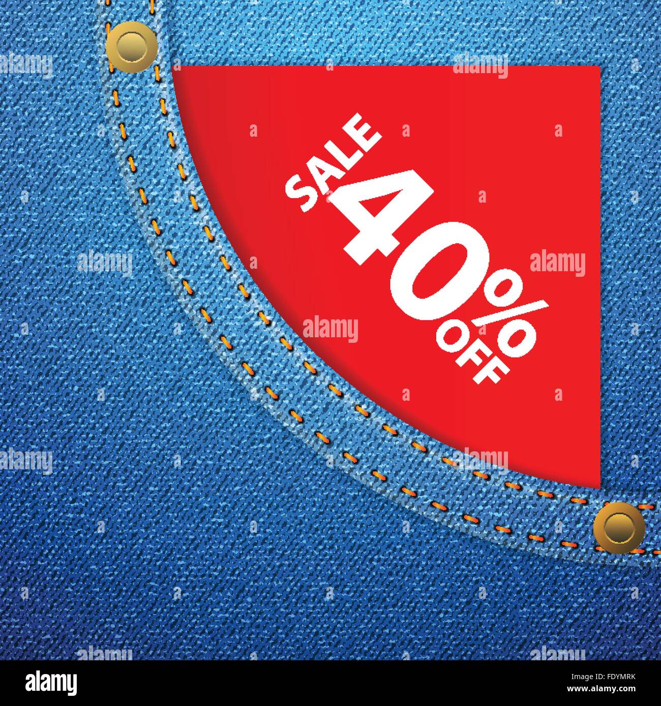 Sale off tag in blue denim pocket Stock Vector Image & Art - Alamy