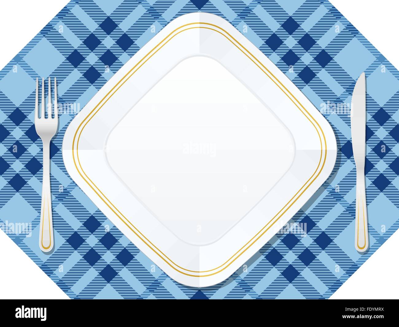 Dishware on red tablecloth. Vector illustration Stock Vector Image ...