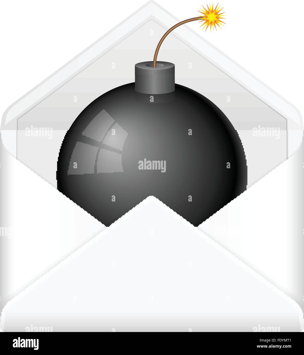 Bomb in envelope on a white background Stock Vector Image & Art - Alamy