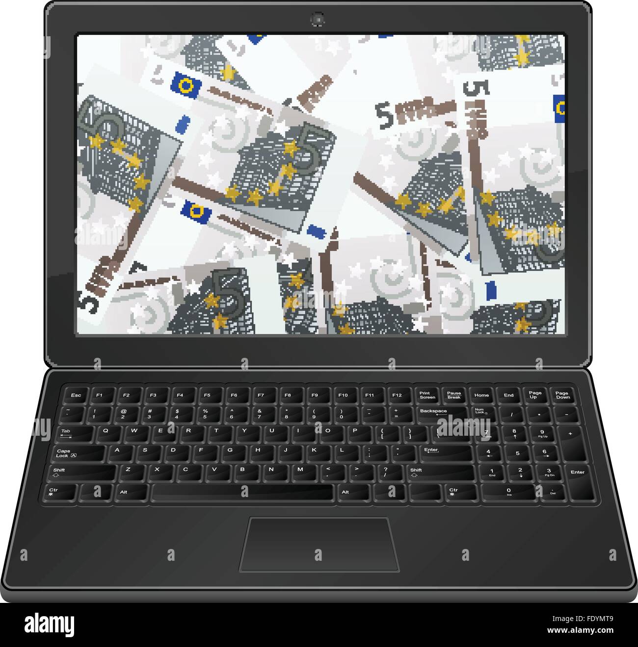 Euro banknotes on isolated Stock Vector Images - Alamy