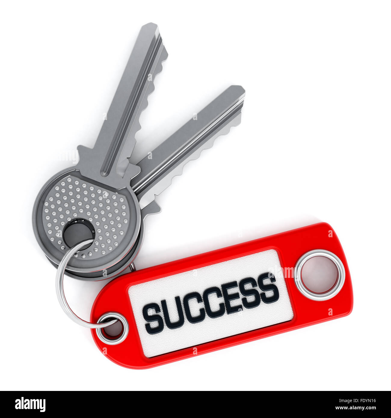 Key attached to success label isolated on white background Stock Photo ...