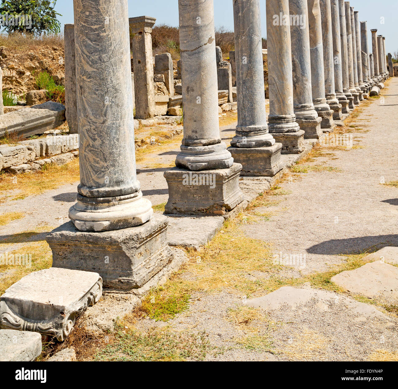 old construction in asia turkey the column and the roman temple Stock ...