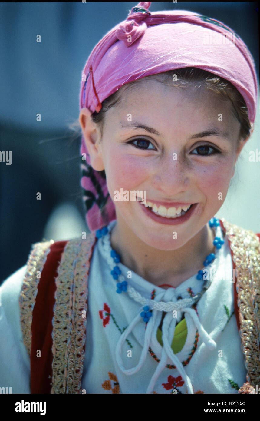 Portrait of Pretty Smiling Turkish Girl from the Aegean Region Wearing ...