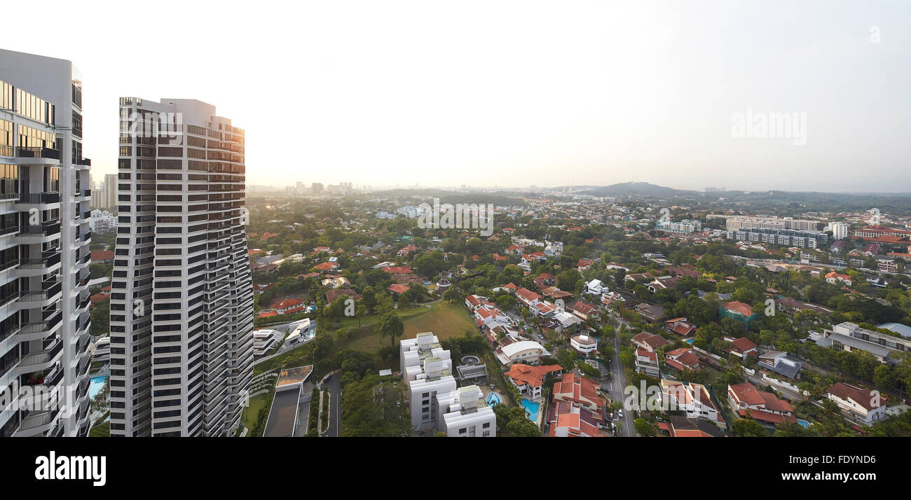 Elevated view with towers and cityscape. d'Leedon Singapore, Singapore ...