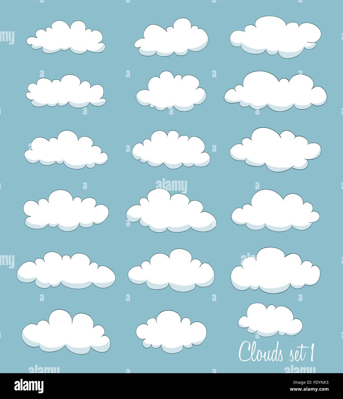 set of cute cartoon white clouds. vector Stock Vector Image & Art - Alamy