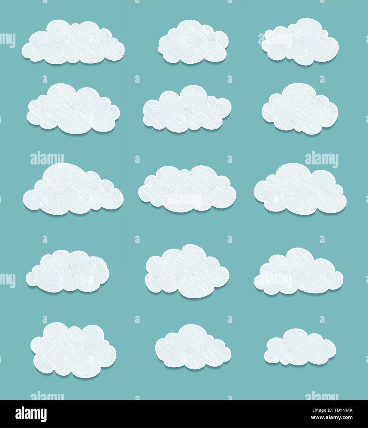 set of lined clouds with shadows. vector Stock Vector Image & Art - Alamy