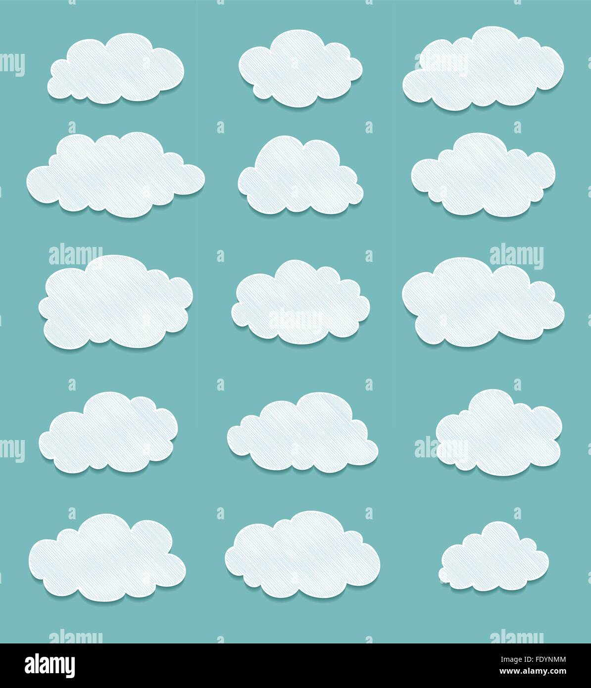 set of lined drawing clouds. vector Stock Vector Image & Art - Alamy