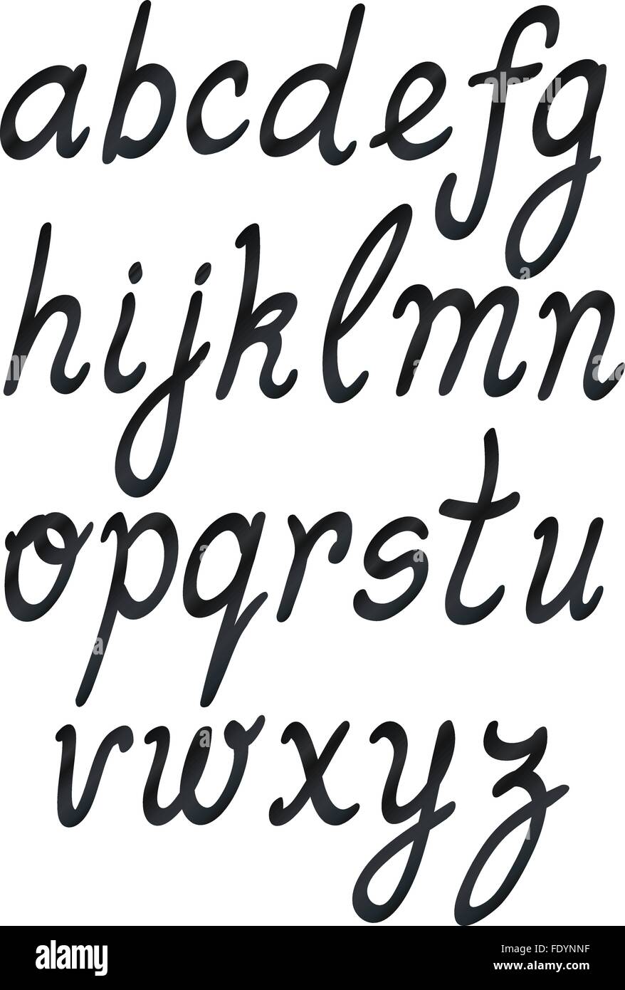 handwritten abc set. black on white vector Stock Vector Image & Art - Alamy