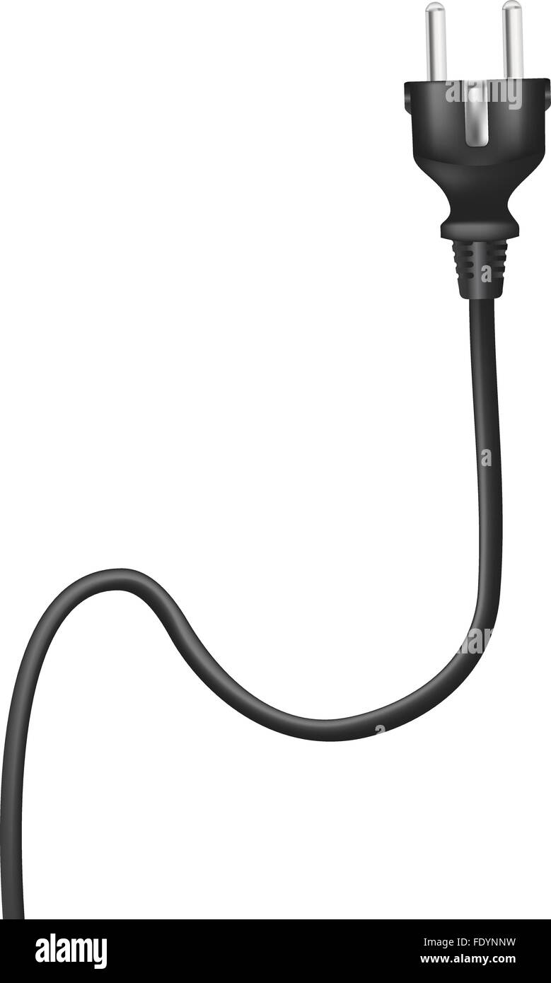 black electric cable plug. vector Stock Vector Image & Art - Alamy