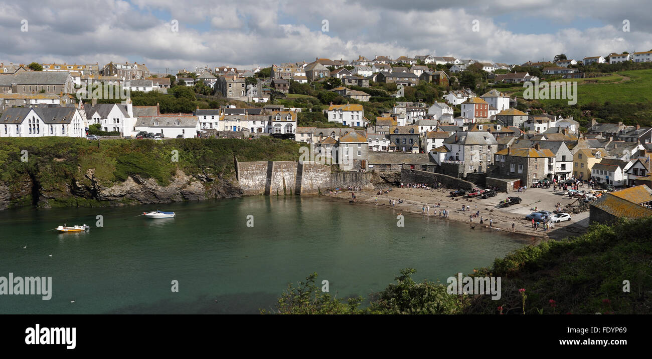 Port Isaac, harbour, beach and village, Cornwall, England, UK Stock ...