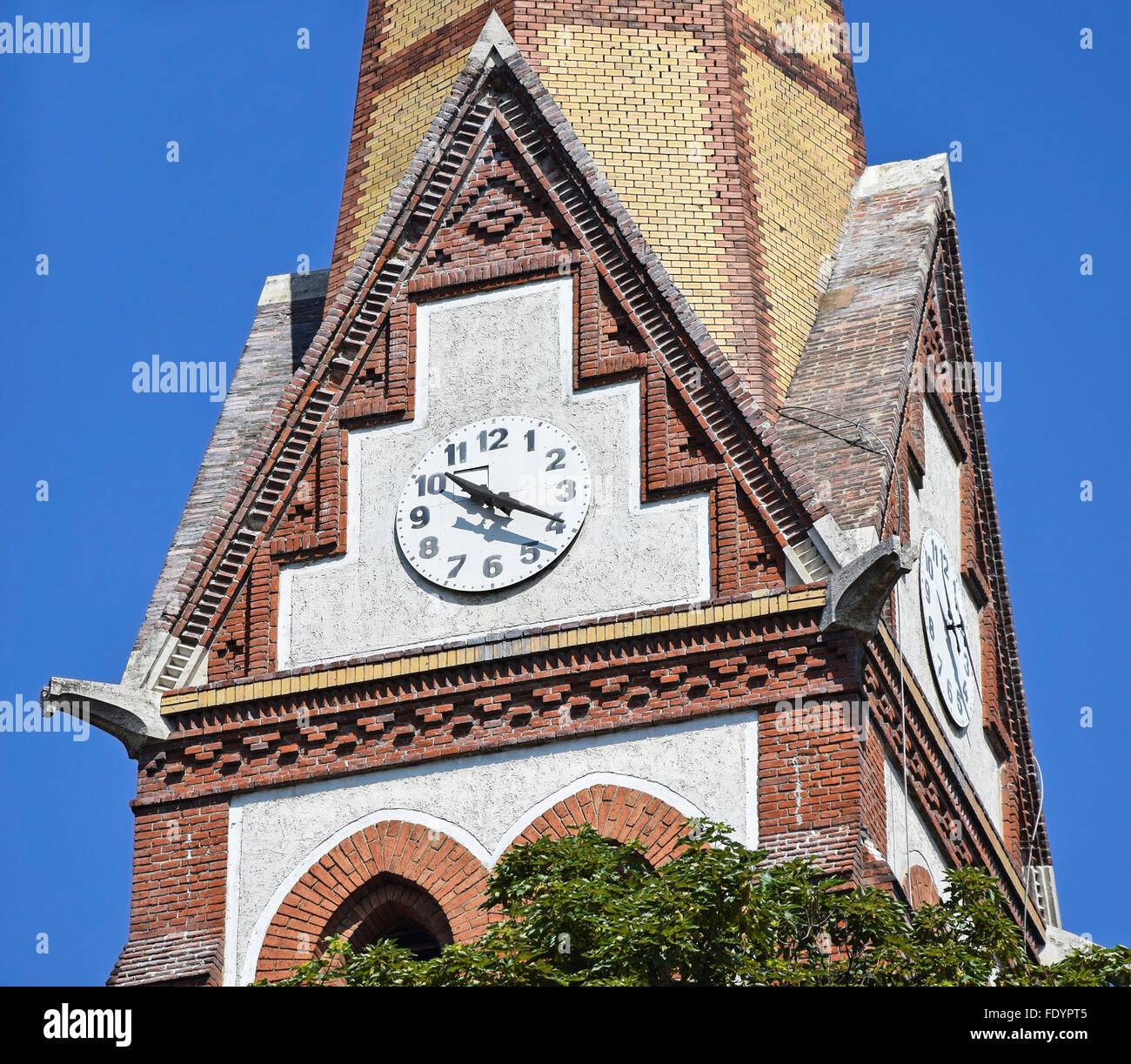 Clock on the church tower Stock Photo - Alamy