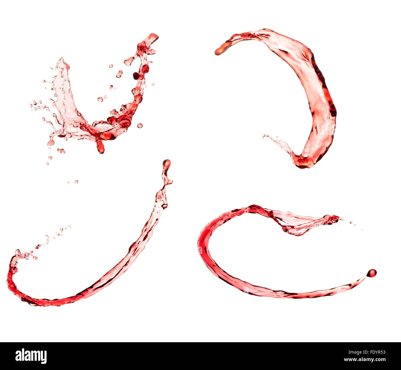 Red wine splash set , isolated on white background Stock Photo - Alamy