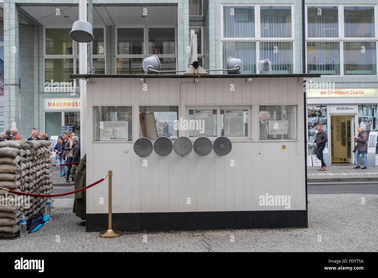 A side view of the 'Checkpoint Charlie' tourist attraction Stock Photo ...