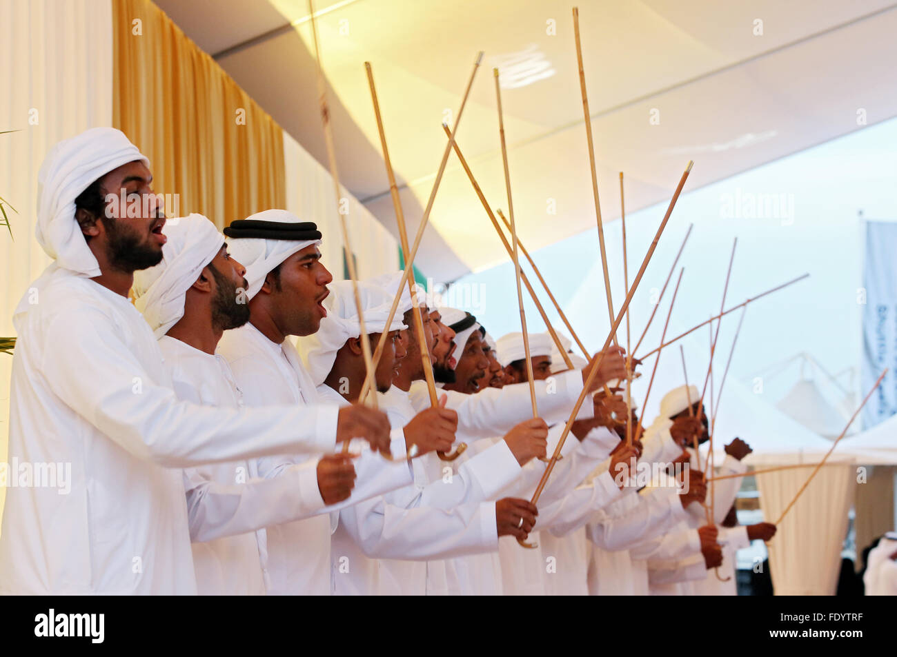 Dubai, United Arab Emirates, Arabs lead a dance floor on Stock Photo ...