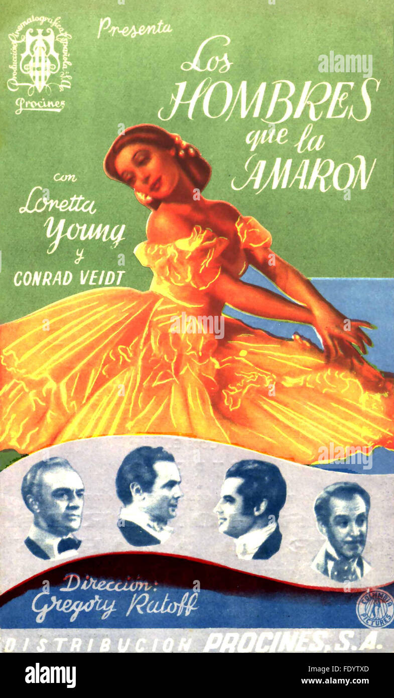 Men in Her Life, The - Spanish Movie Poster Stock Photo - Alamy