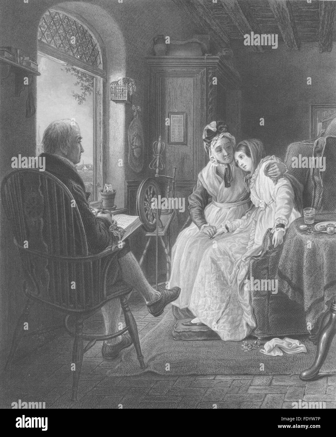 Painting family vintage Black and White Stock Photos & Images - Alamy