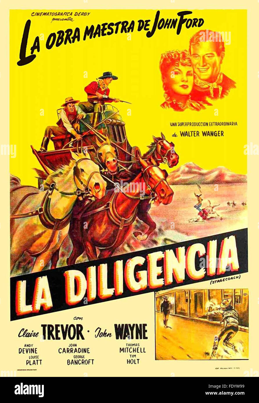 Stagecoach (1939) - Spanish Movie Poster Stock Photo - Alamy