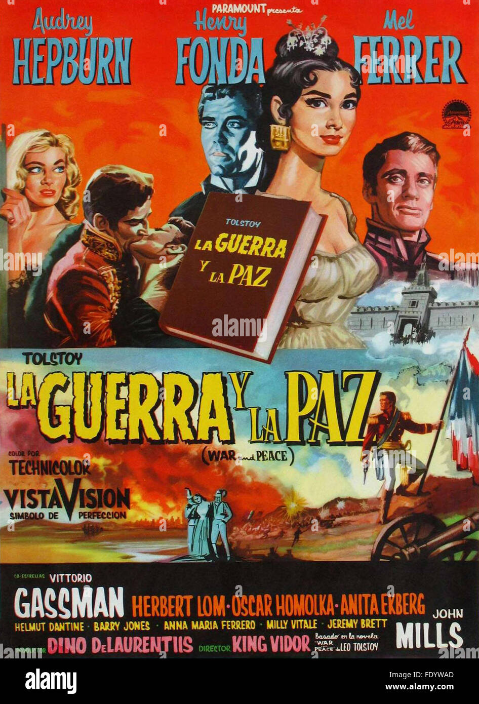 War and Peace (1956) - Spanish Movie Poster Stock Photo - Alamy