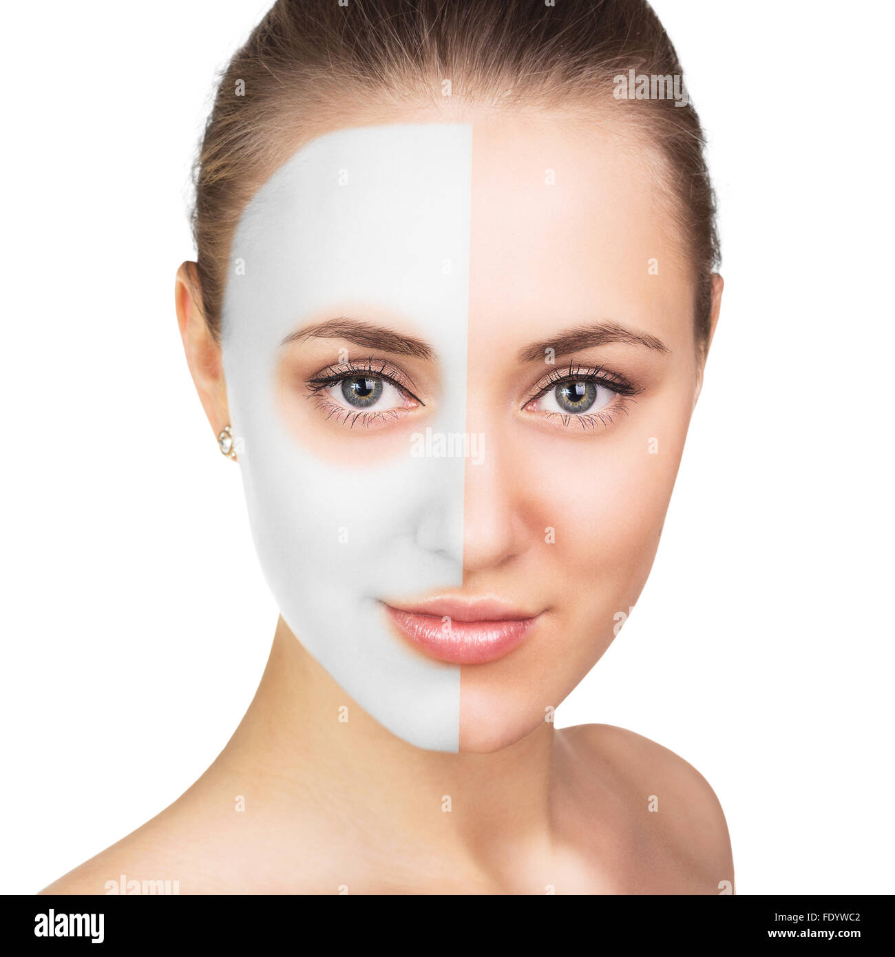 Young woman with clay face mask Stock Photo - Alamy