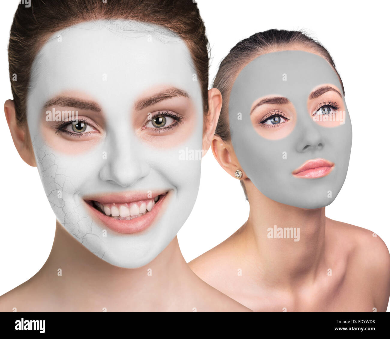 Young woman with clay face mask Stock Photo - Alamy