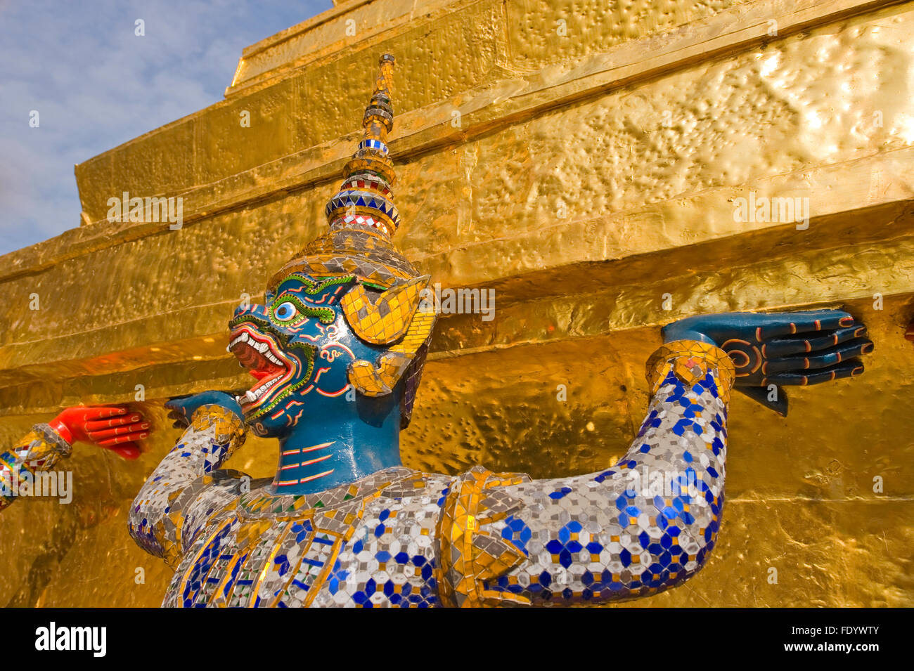 Guardian monkey-dragons in at the Grand Palace, Bangkok, Thailand Stock ...